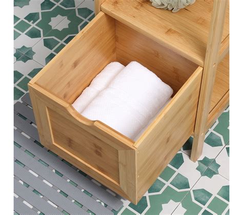 Meuble Colonne Rangement Salle De Bain Bambou Design Cosy Naturel