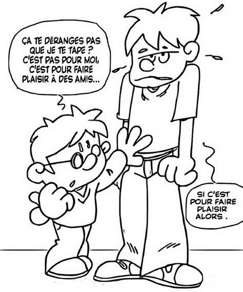Coloriage Stop au harcèlement scolaire Mauvaise influence 3