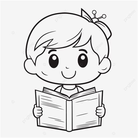 Niño Leyendo Un Libro En Blanco Y Negro