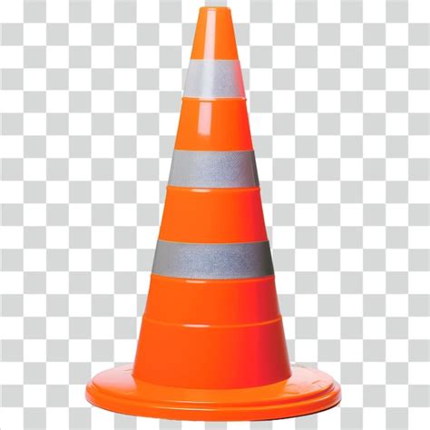 Cone de tráfego psd isolado em fundo transparente PSD Premium