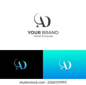 Letra AD diseño de logotipo DA vector de stock libre de regalías