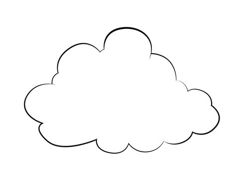 Nuvem Básica para colorir imprimir e desenhar Colorir Me