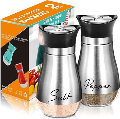 Amazon Juego De Saleros Y Pimenteros Coctelera De Sal Y Pimienta