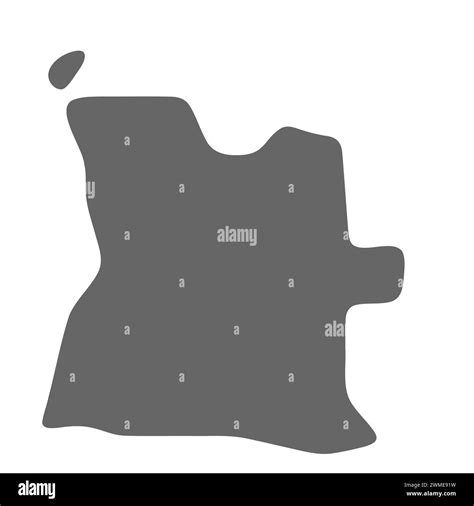 Angola Country Simplified Map Grey Stylish Smooth Map Vector Icons