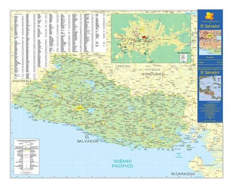 Large Detailed Road Map Of El Salvador With Cities Airports And Other
