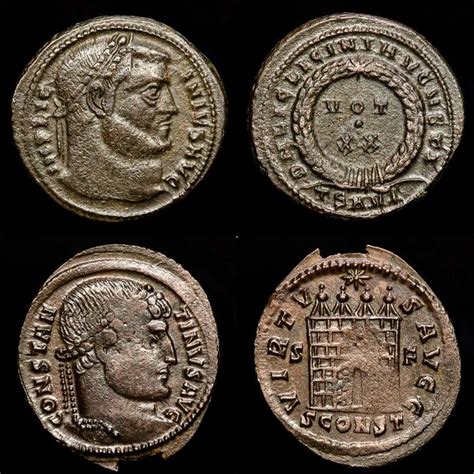 Empire romain Lot comprising two coins Æ Folles Licinius Catawiki