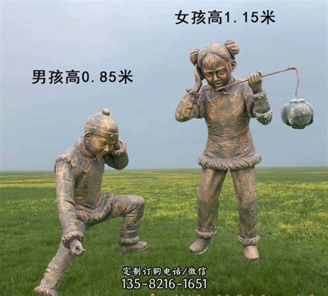 古代热闹儿童放鞭炮雕塑 央美园林雕塑
