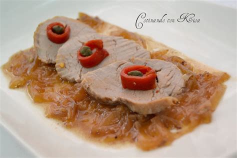 Cocinando Con Kisa Solomillo De Cerdo Con Cebolla Confitada Y Tosta