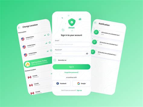 aman vpn flutter app ui template code market