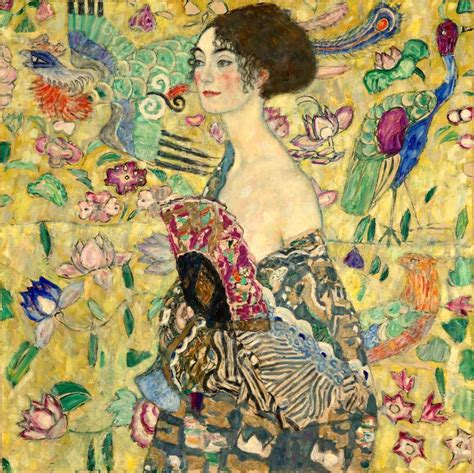 Mulher Leque De Gustav Klimt Tela Para Quadro Na Santhatela