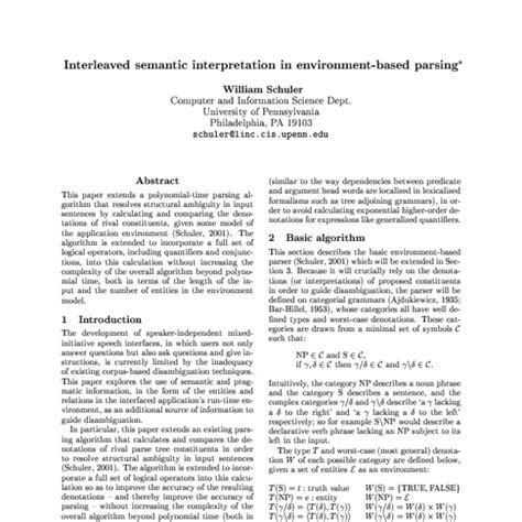 interleaved semantic interpretation in environment based parsing acl anthology