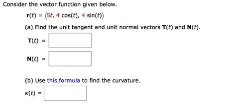 solved consider the vector function given below r t