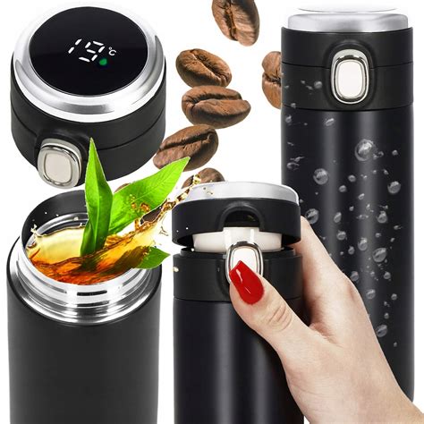 KUBEK TERMICZNY TERMOS LED 420ml NA KAWĘ HERBATĘ DOTYKOWY DO SAMOCHODU