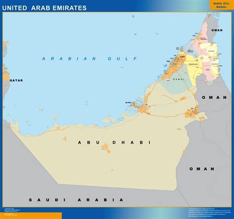 United Arab Emirates Wall Map Largest Maps Of The World Our Big