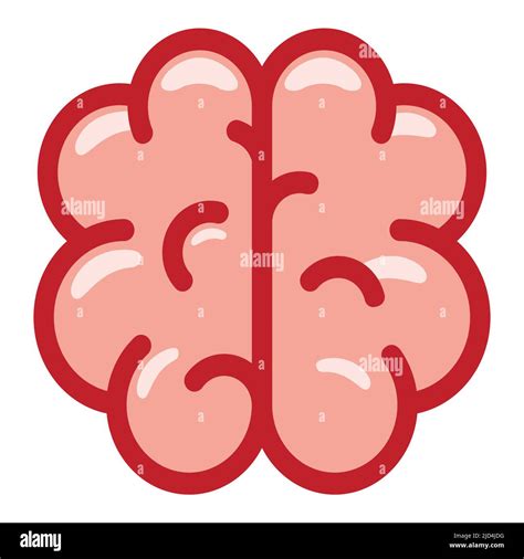 Human Brain Flat Design Illustration Isolated Cartoon Stock Vector