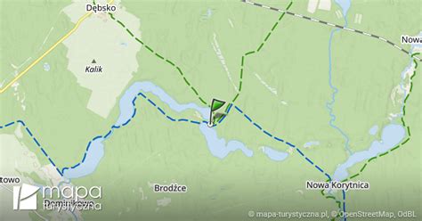 Jezioro Szerokie mapa szlaków turystycznych mapa turystyczna pl