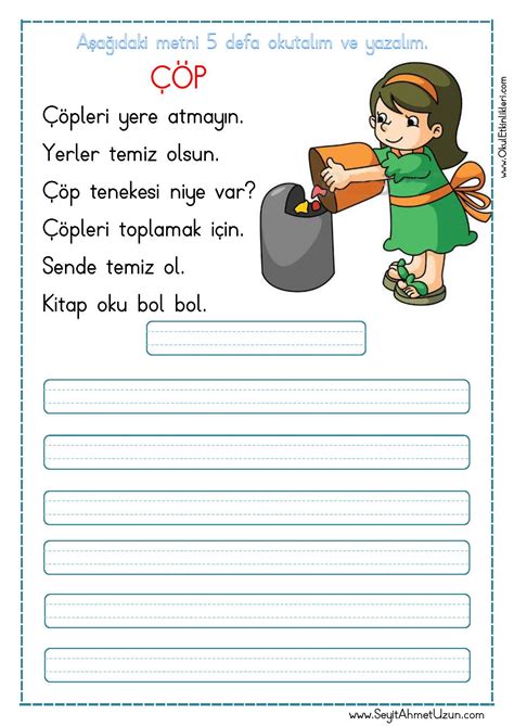Çöp Okuma ve Yazma Metni Seyit Ahmet Uzun Eğitime Yeni Bir Bakış