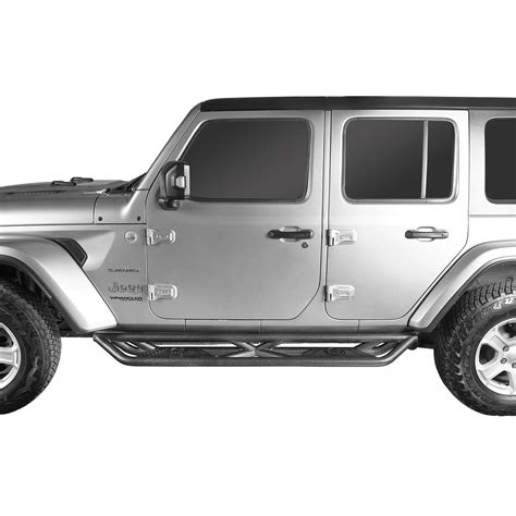 Hooke Road Wrangler JL Drop Side Steps Running Boards Nerf Bar Rock
