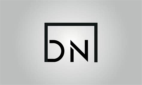 diseño del logotipo de la letra dn logotipo de dn con forma cuadrada