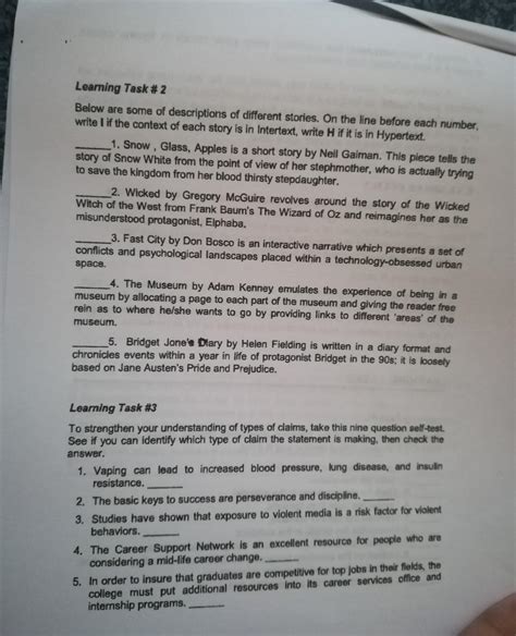 learning task 1a identify the following pictures choo