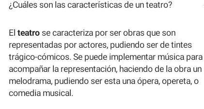 características del teatro Brainly lat