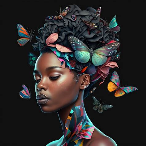 Premium AI Image A Painting Of A Woman With Flowers On Her Head