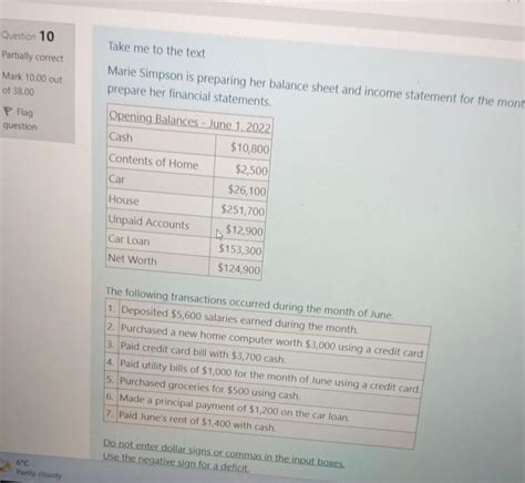 Solved Question 10 Partially Correct Mark 10 00 Out Of 38 00 Chegg