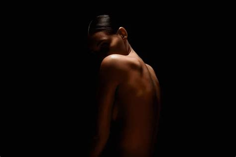 Nude Woman Silhouette Back Beautiful Naked Body Girl Isolated Portrait