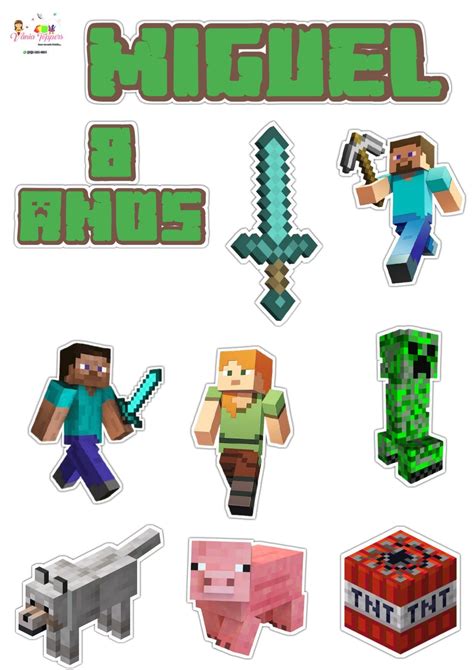 Minecraft Party Free Printable Cake Toppers Oh My Fiesta For Geeks A