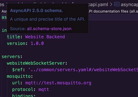 Vscode Unable To Resolve Parts Of The Schema Issue 247 Asyncapi