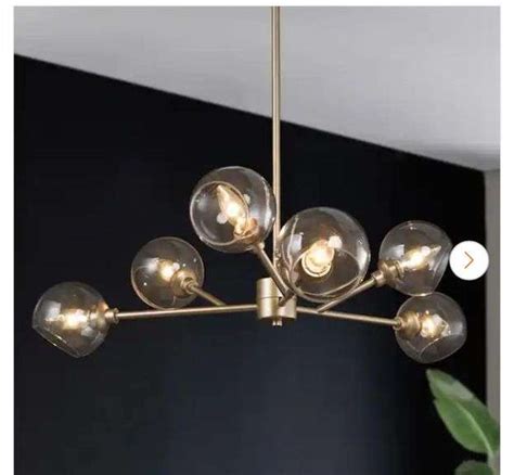 Modern Gold Dining Room Chandelier Bubble 31 5 In 6 Light Farmhouse