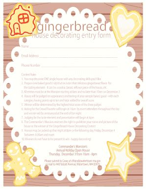 Fillable Online Gingerbread Form Fax Email Print PdfFiller