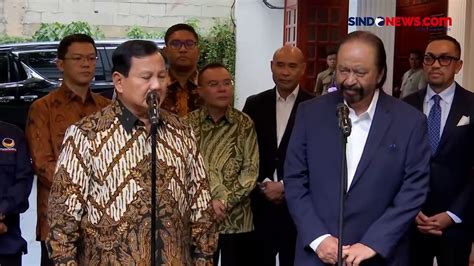 Prabowo Ungkap Isi Pertemuannya Dengan Surya Paloh Kami Sepakat Kerja
