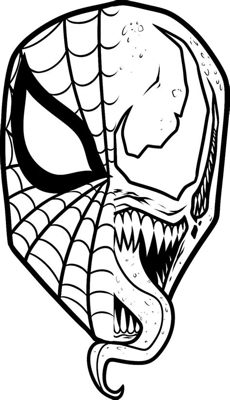 Coloriages Venom Imprimer pour garçons Wonder day