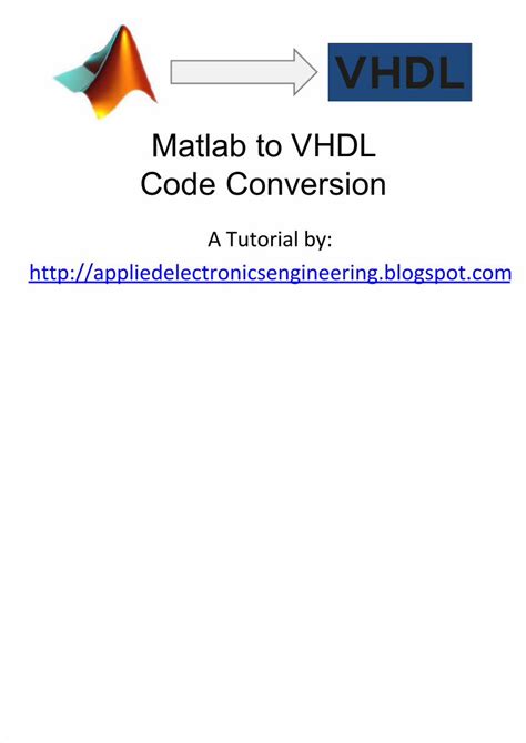 pdf matlab to vhdl code tutorial dokumen tips