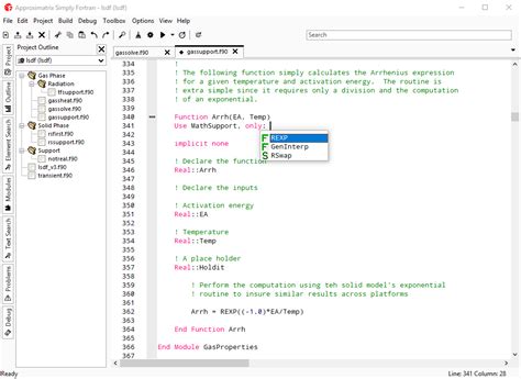 simply fortran autocomplete intrinsic functions fasmichael
