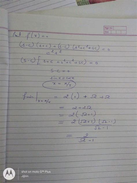 let f x 2 csc 2 x sec x csc x then minimum value of f x x in left 0