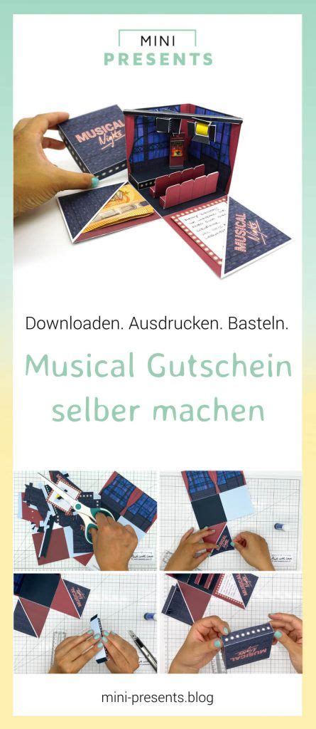 Musical Gutschein Explosionsbox Als Geschenk Zum Selber Basteln Artofit