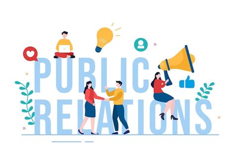 Premium Vector Public Relations Template Hand Drawn Cartoon