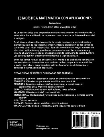 Estadística Matemática con Aplicaciones 6ta Edición John E Freund