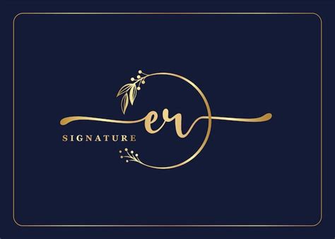 Luxuriöses Gold Signatur initiales ER Logo Design isoliertes Blatt und