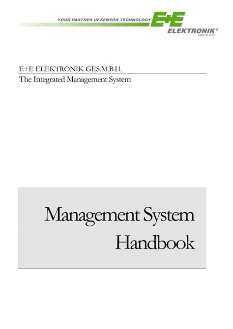 PDF E E ELEKTRONIK GES M B H The Integrated Management System