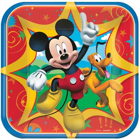 Mickey Friends Square Paper Dessert Plates 7 8 Ct Zurchers