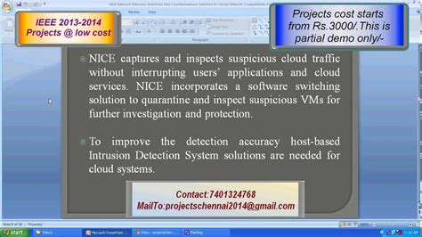 nice network intrusion detection and countermeasure selection in virtual network youtube