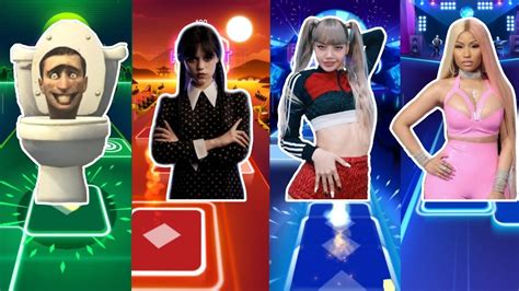 Skibidi Toilet Vs Wednesday Addams Vs Lisa Vs Barbie Tiles Hop