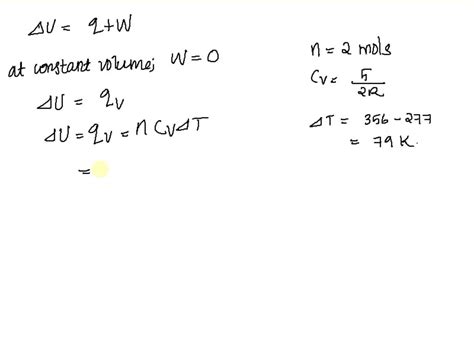 Solved A Sample Consisting Of Mol Of A Mono Atomic Perfect Gas With