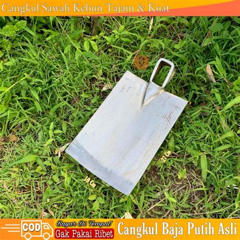 Cangkul Baja Putih Asli Tajam Anti Lengket Cangkul Ukuran Besar Pacul