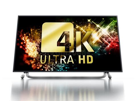 K Ultra Hd Format Logo With Shiny Chrome Letters Stock Vector