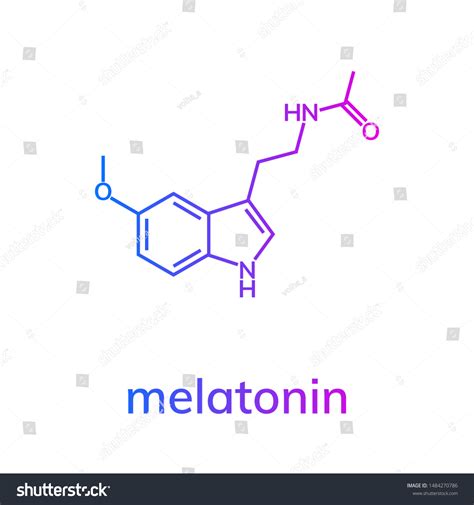 Melatonin Chemical Formula On White Background เวกเตอรสตอก ปลอดคา