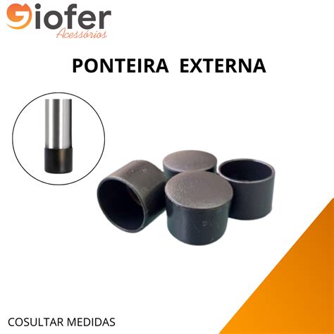 Kit 50 Un Ponteira Externa 1 Pol para Pé Cadeira ou Mesa p Tubos Tipo